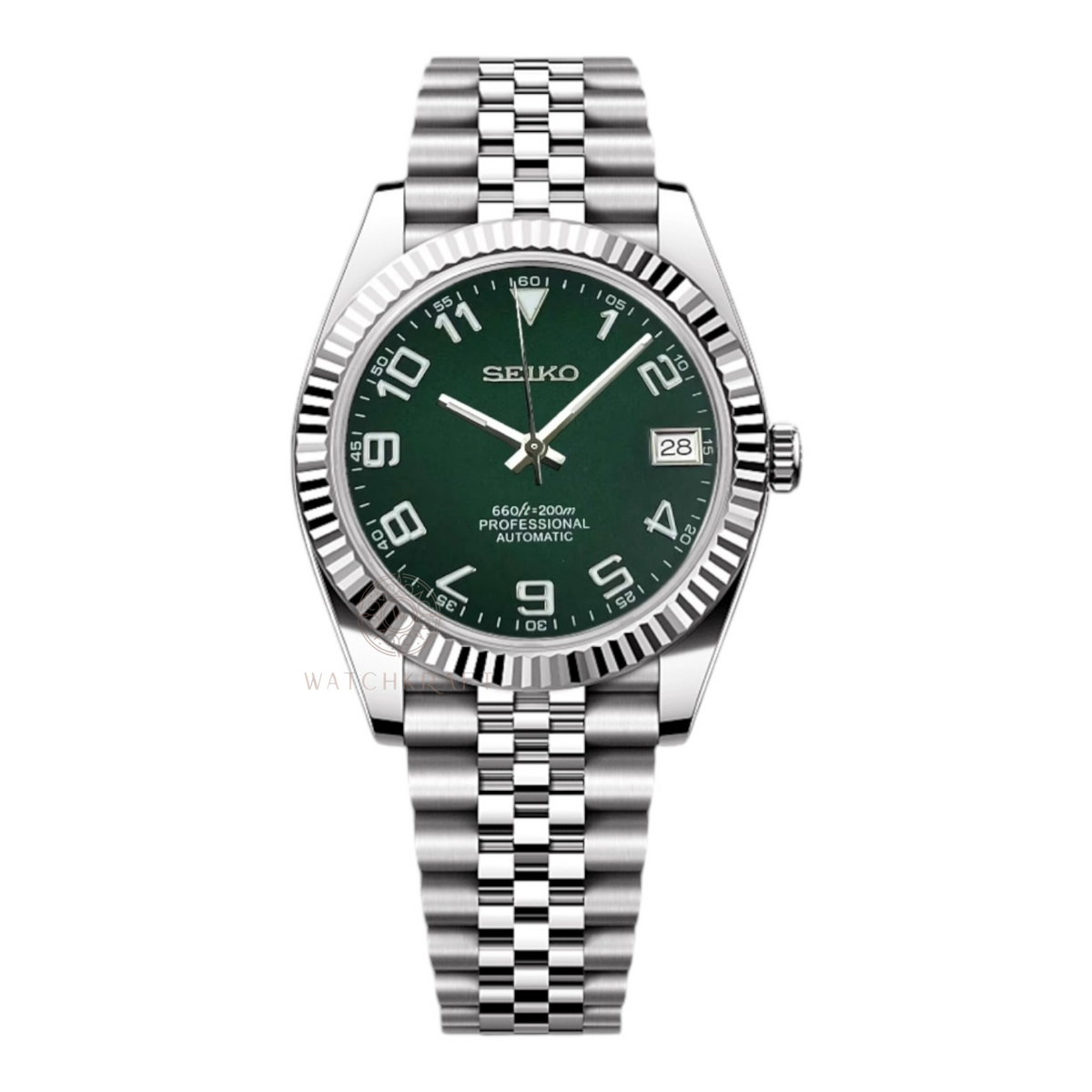 Seiko Green Number Indices Datejust Mod – watchkraft